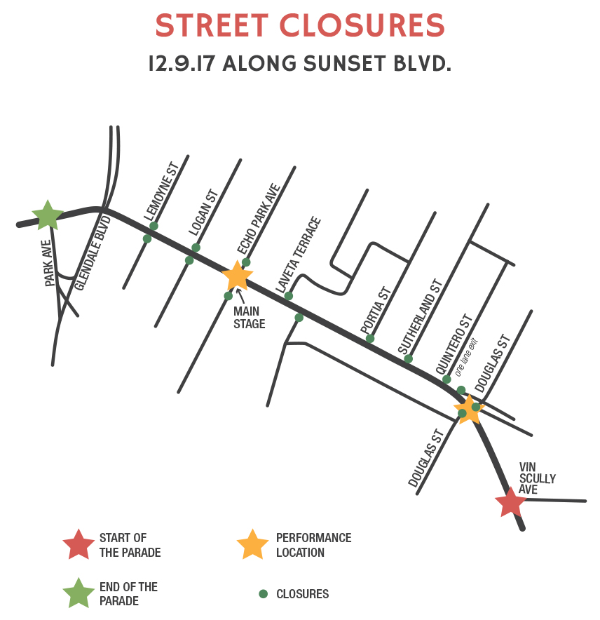 Street Closure Notice for December 8, 2018 - Echo Park Community Parade